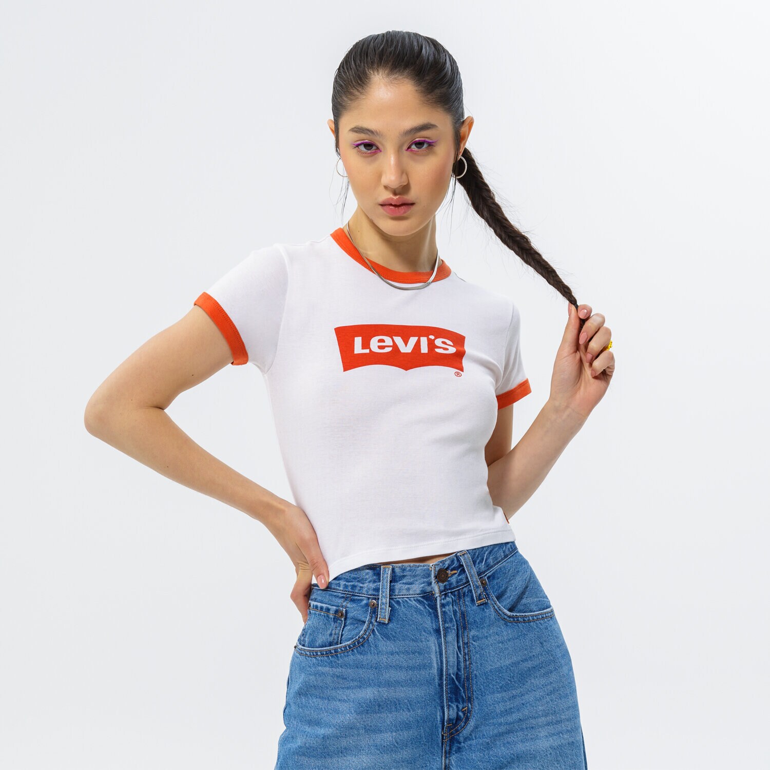 LEVI'S T-SHIRT GRAPHIC RINGER MINI TEE A3523-0004 BIAŁY | Damskie ...