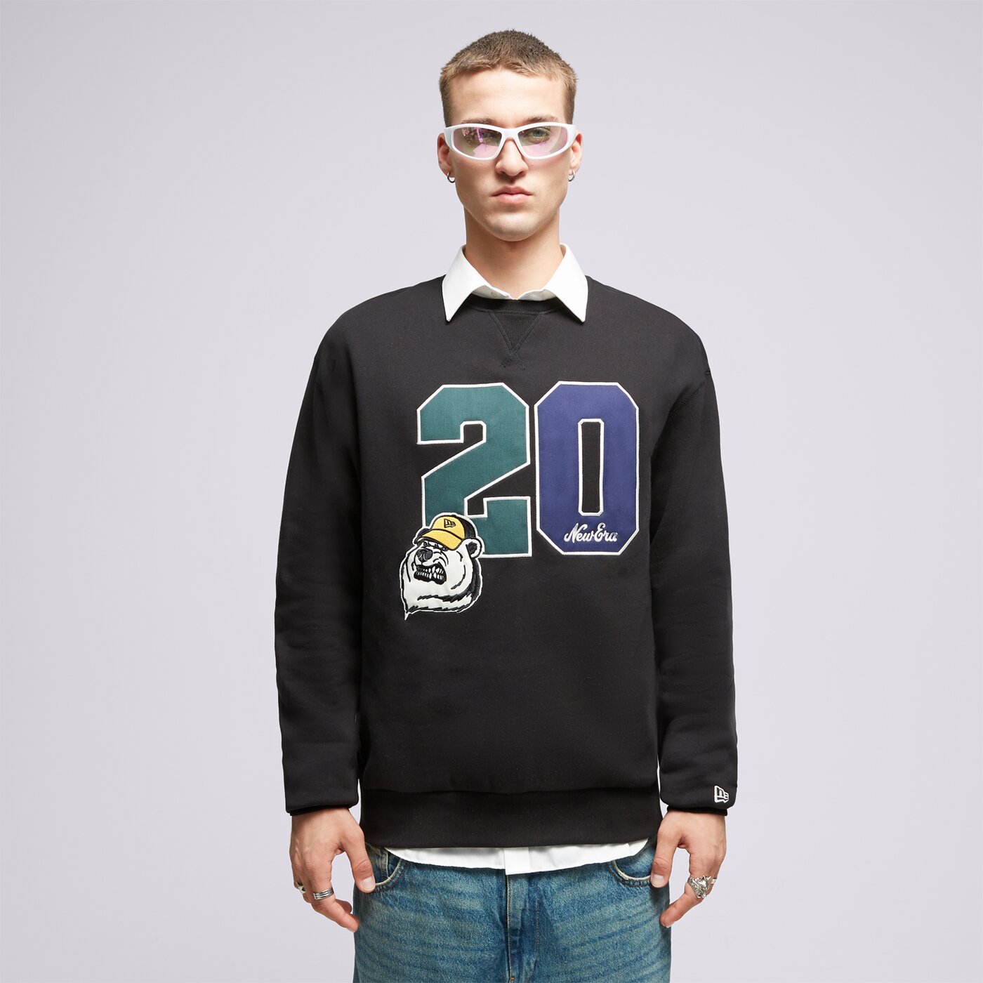 NEW ERA BLUZA NE CREW NECK NONE 60416402 | kolor czarny | Męskie Bluzy ...