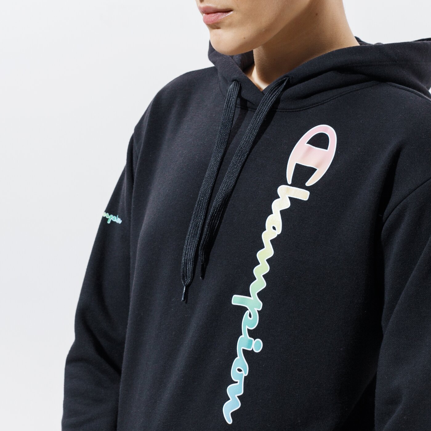 CHAMPION BLUZA Z KAPTUREM HOODED SWEATSHIRT 114076KK001 | kolor czarny | Damskie Bluzy | Odzież ...