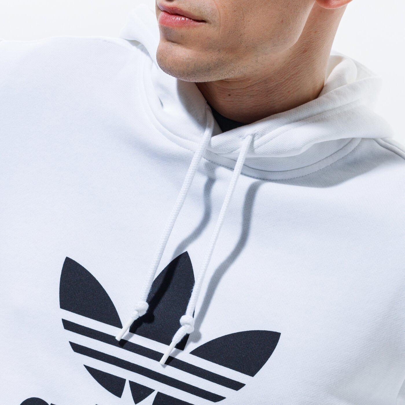ADIDAS BLUZA Z KAPTUREM TREFOIL HOODIE ADICOLOR DU7780 | kolor BIAŁY ...
