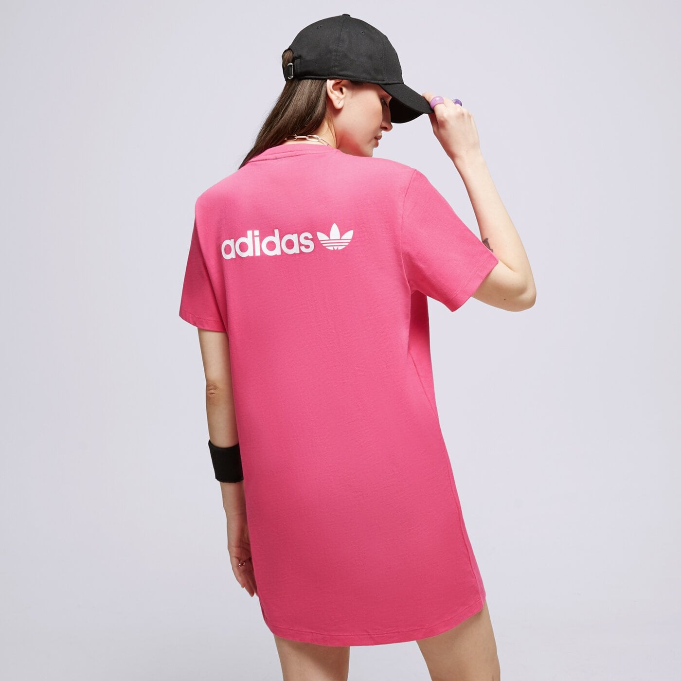 ADIDAS LINEAR T SHIRT DRESS HS4300 | kolor różowy | Damskie Sukienki i ...