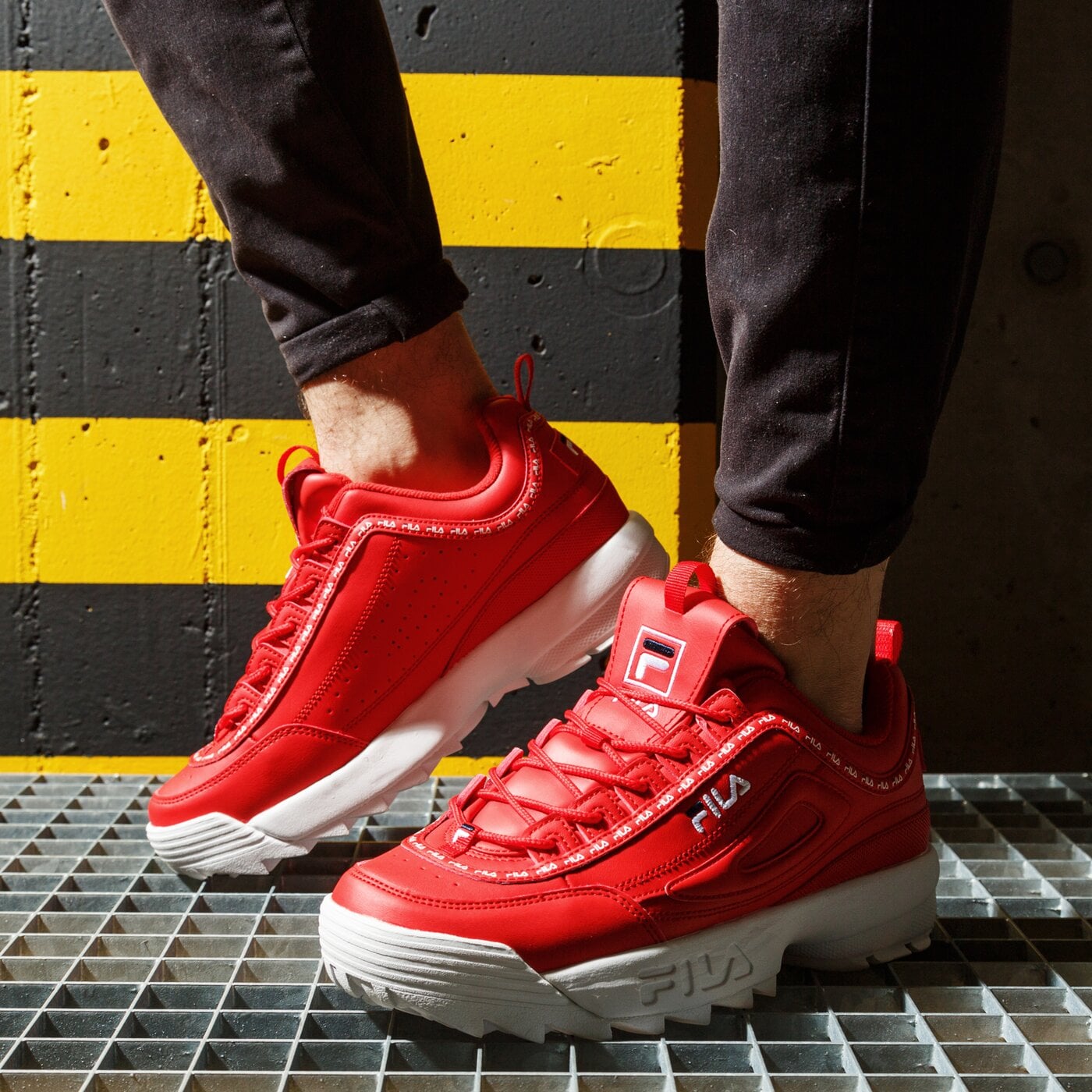 FILA DISRUPTOR LOGO M 101098140V | kolor czerwony | Męskie Sneakersy ...