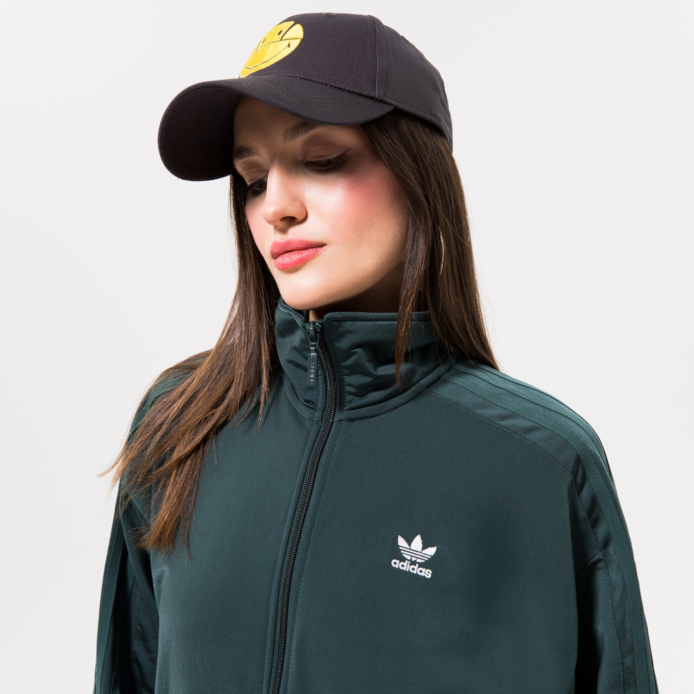 ADIDAS BLUZA ROZPINANA LACED TRACKTOP HK5073 | kolor zielony | Damskie Bluzy | Odzież w Sklep Sizeer