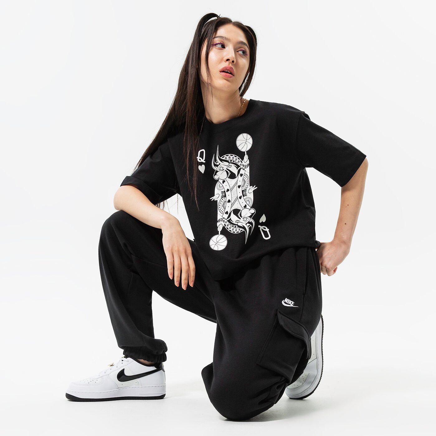 NIKE SPODNIE W NSW CLUB FLC MR CARGO DQ5196-010 | kolor czarny ...