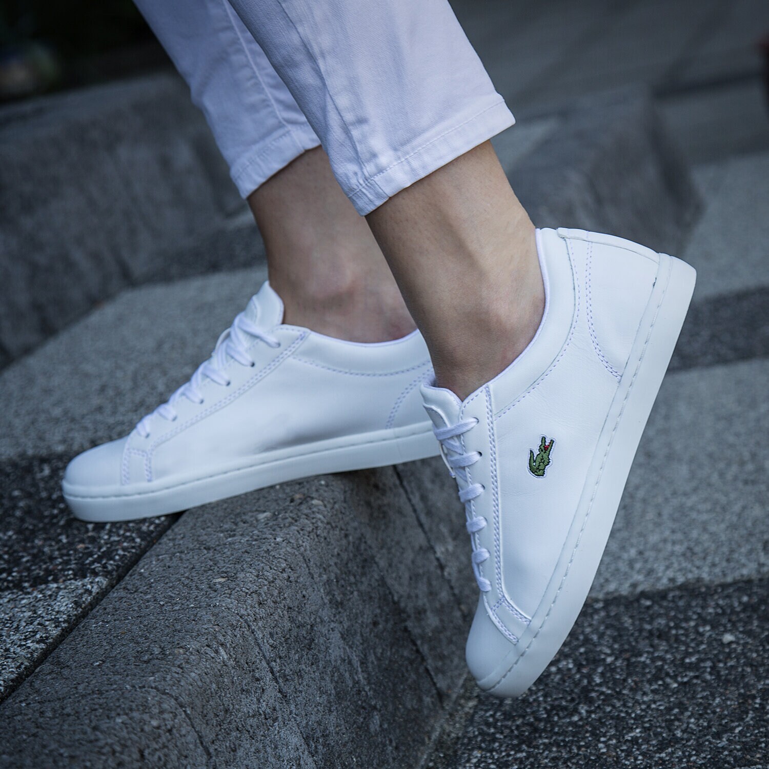 LACOSTE STRAIGHTSET BL 1 732SPW0133001 BIA Y Damskie Sneakersy w Sizeer