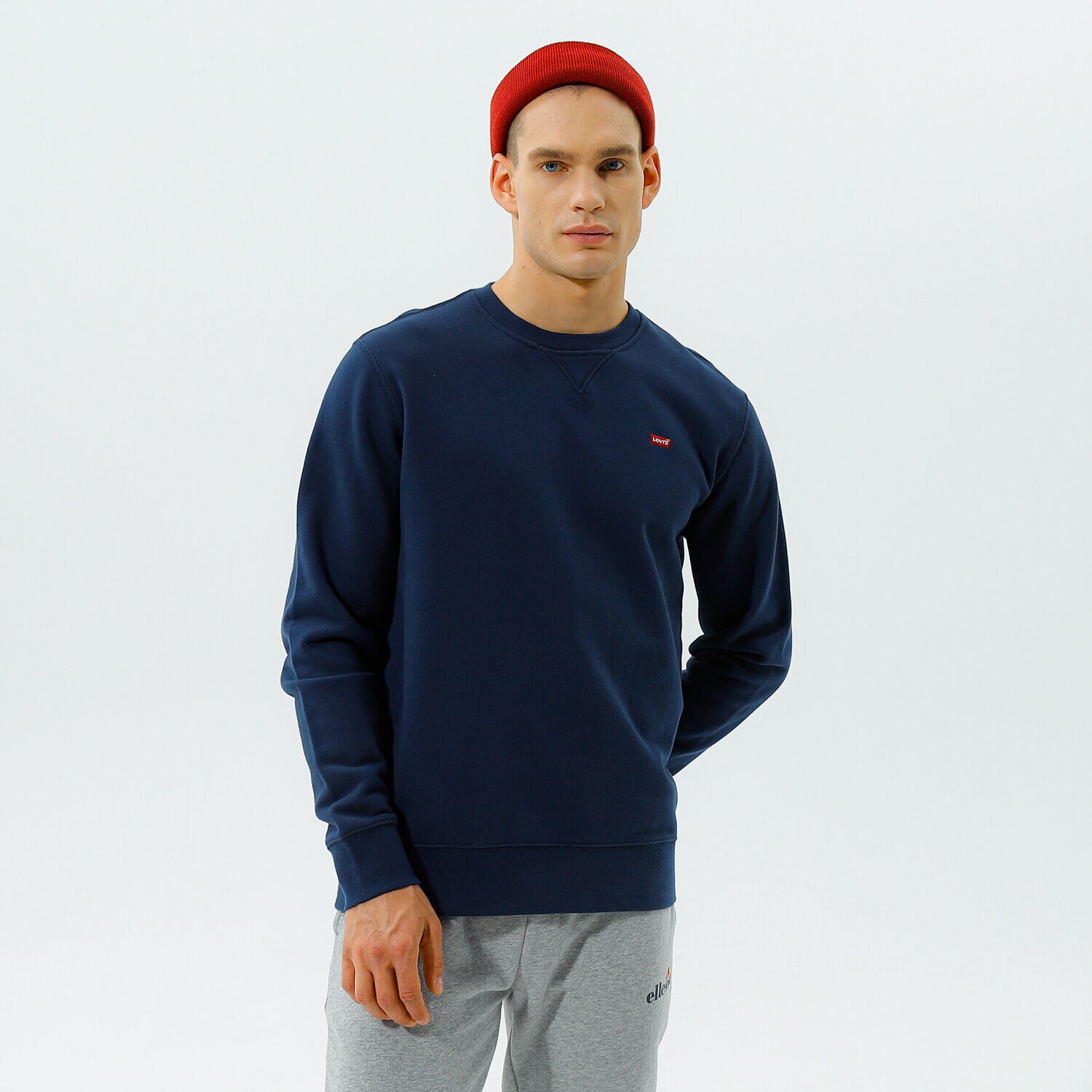 LEVI'S BLUZA NEW ORIGINAL CREW 359090001 GRANATOWY | Męskie Bluzy w Sizeer