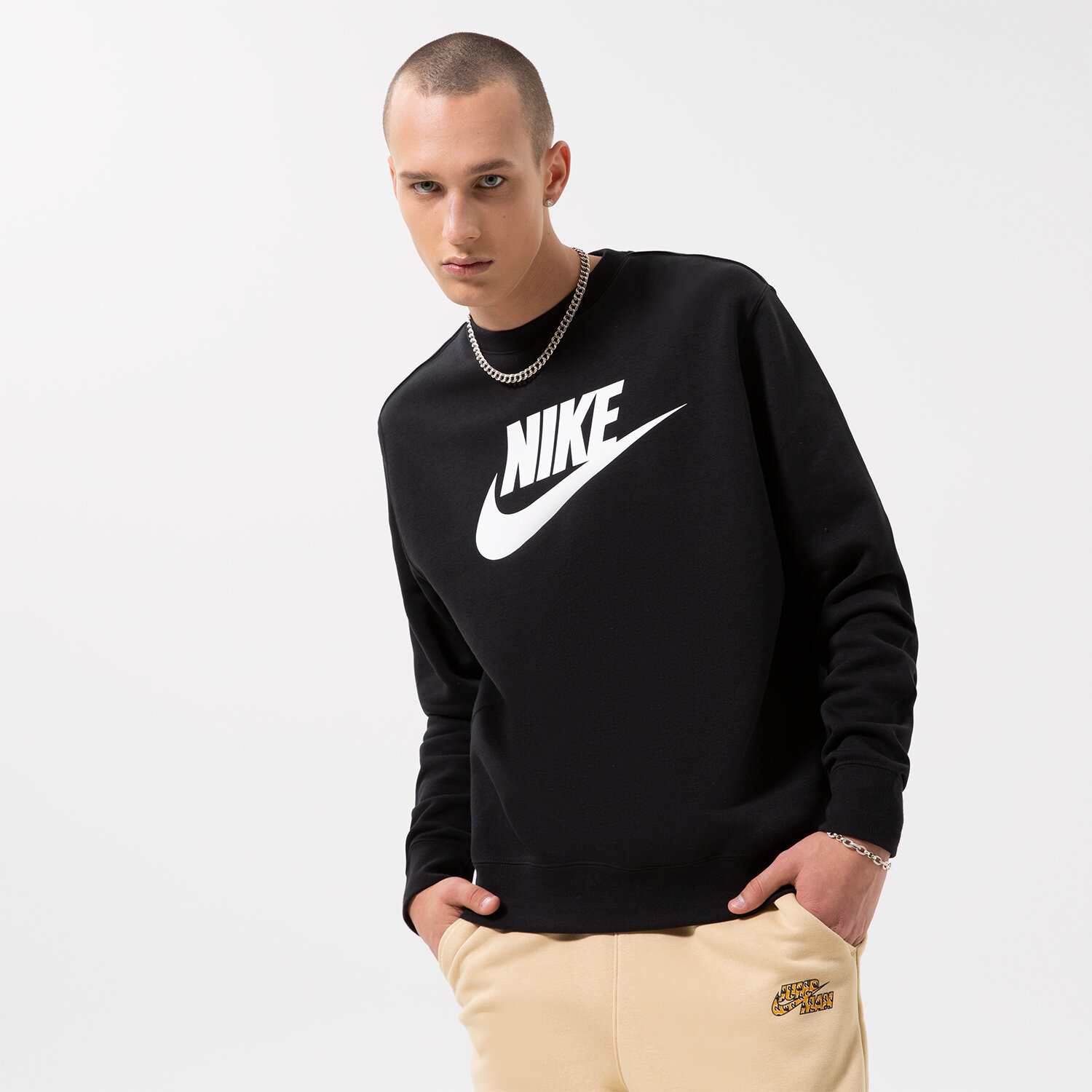 NIKE BLUZA NIKE SPORTSWEAR CLUB CREW DQ4912-010 CZARNY | Męskie Bluzy w ...