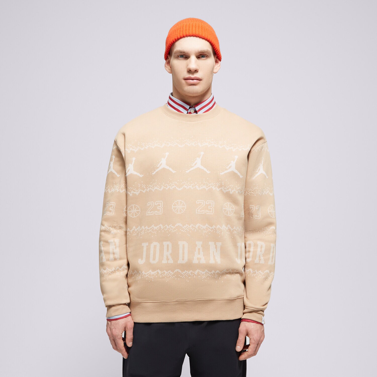 JORDAN BLUZA M J ESS MMBR HLDY FLC CREW FD7463-200 BEŻOWY | Męskie ...