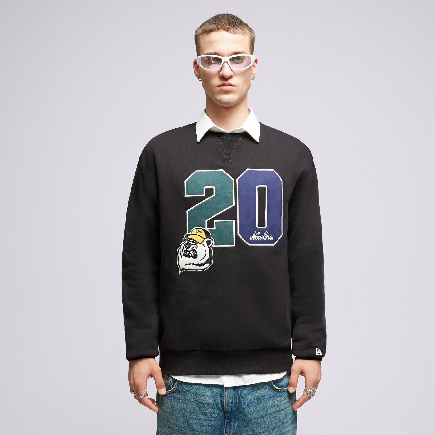 NEW ERA BLUZA NE CREW NECK NONE 60416402 CZARNY | Męskie Bluzy w Sizeer